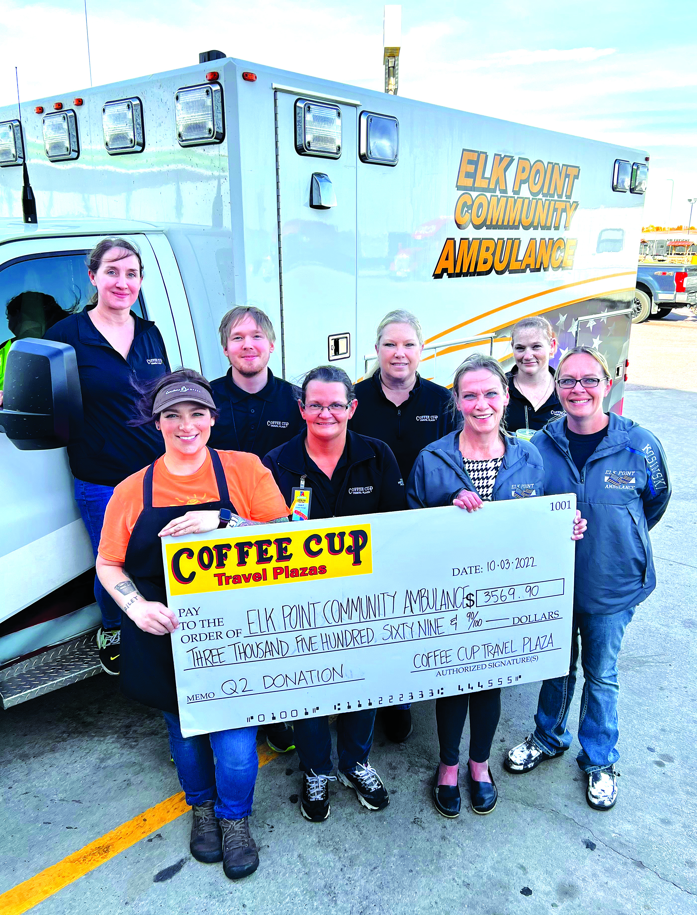 Coffee Cup donates to ambulance | Dakota Dunes North Sioux City Times ...